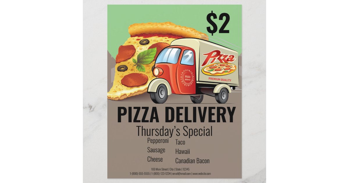 Pizza Delivery Business Flyer | Zazzle