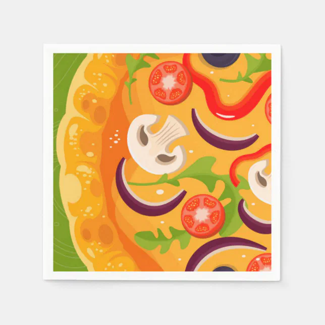 Pizza dinner party napkins | Zazzle