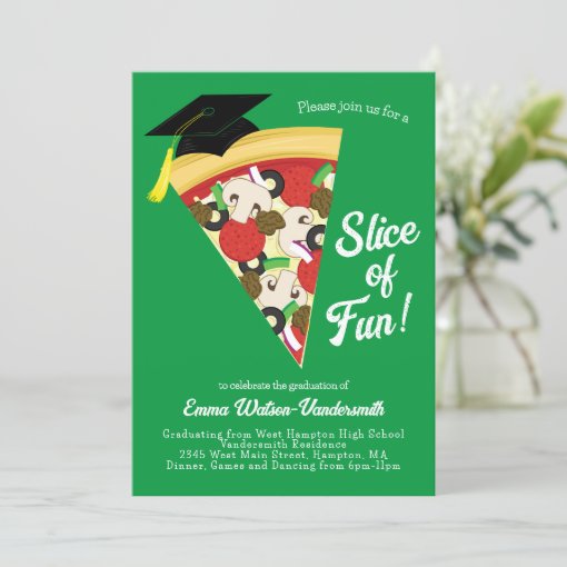 Pizza Graduation Party Invitation | Zazzle