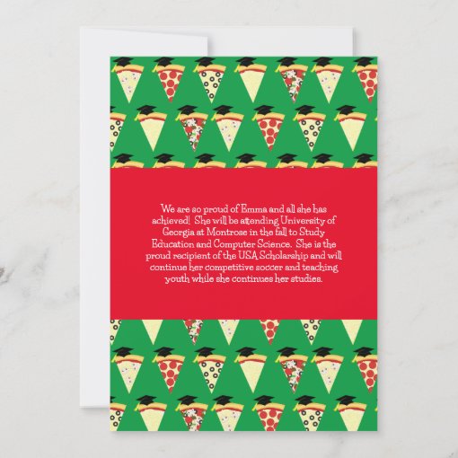Pizza Graduation Party Invitation | Zazzle