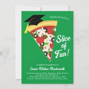 Pizza Graduation Party Invitation | Zazzle