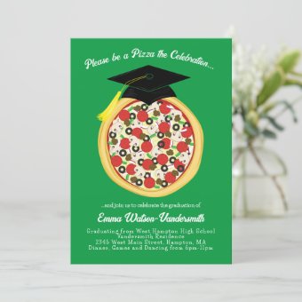 Pizza Graduation Party Invitation | Zazzle