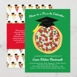 Pizza Graduation Party Invitation | Zazzle
