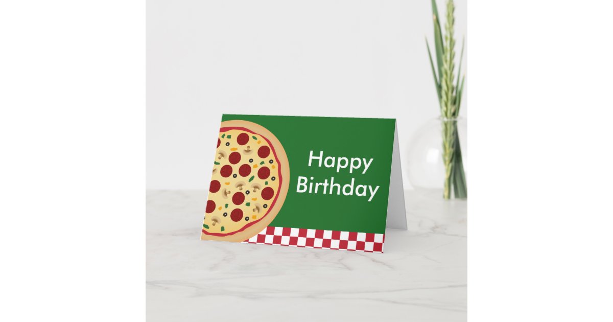 Pizza Happy Birthday Party Card | Zazzle.com