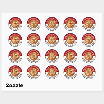 Pizza Italian Restaurant Theme Sticker Labels | Zazzle