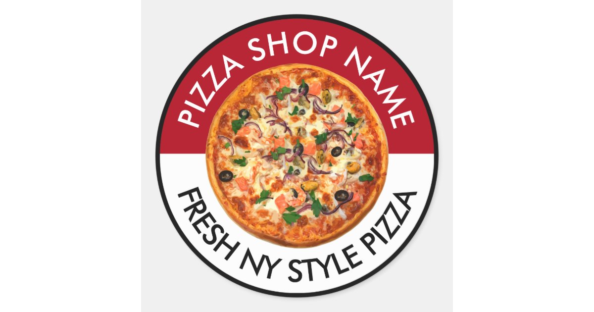 Pizza Italian Restaurant Theme Sticker Labels | Zazzle