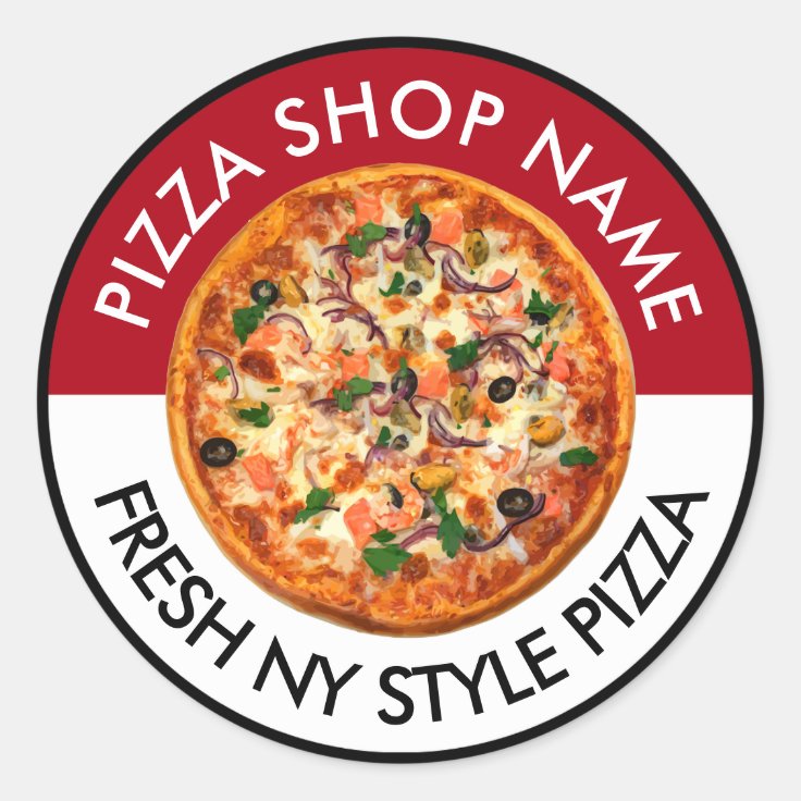 Pizza Italian Restaurant Theme Sticker Labels | Zazzle