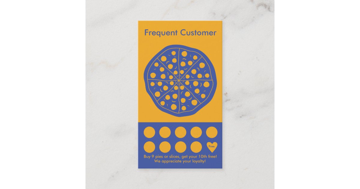 Pizza Loyalty Business Card Stamp Card | Zazzle