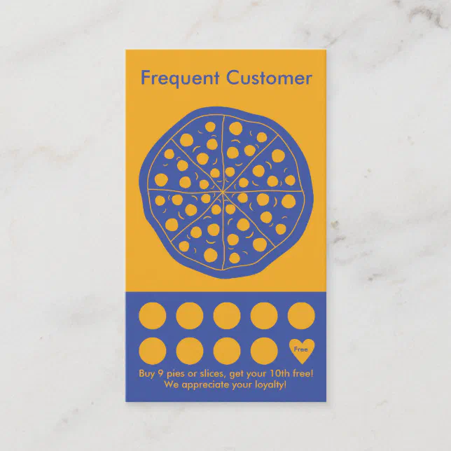 Pizza Loyalty Business Card Stamp Card | Zazzle