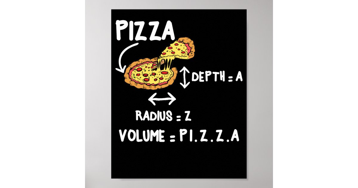 Pizza Math Circle Mathmatics Formulas Poster | Zazzle