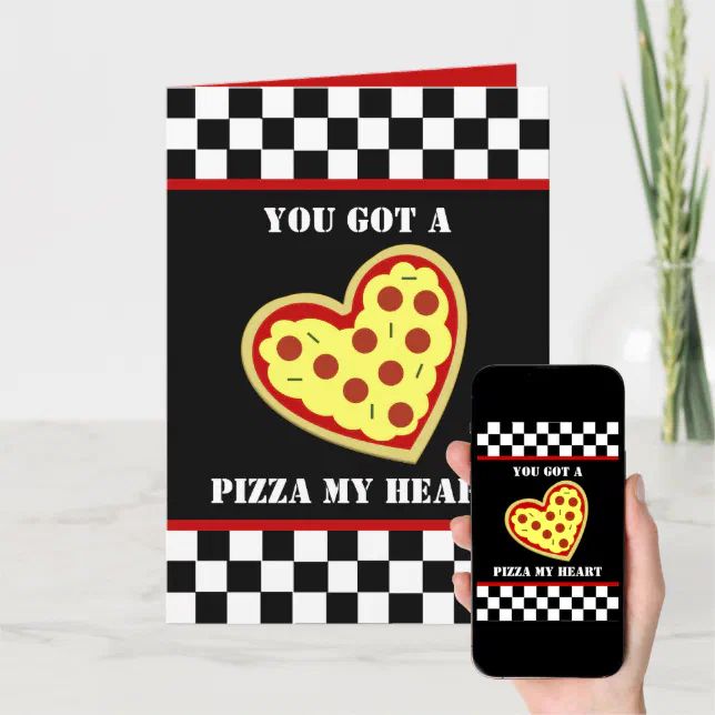 Pizza My Heart Home Slice Valentine's Day Holiday Card | Zazzle