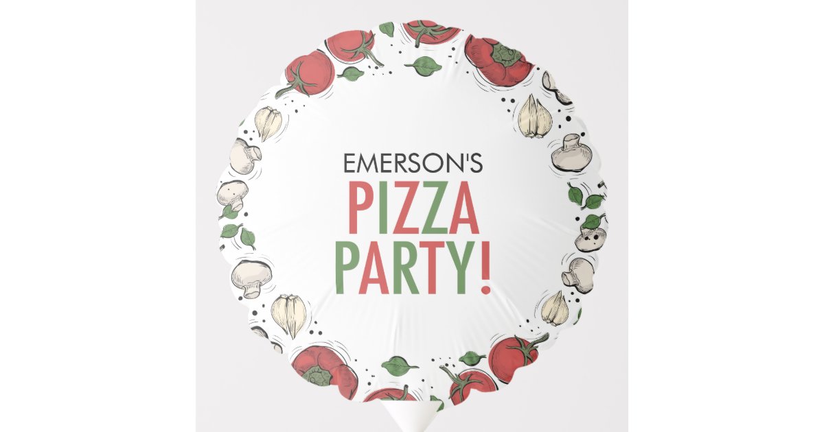 Pizza Party Birthday Balloon | Zazzle