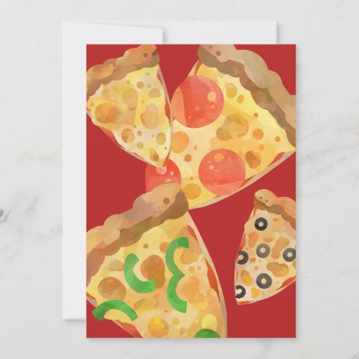 Pizza Party Birthday Invitation Card | Zazzle