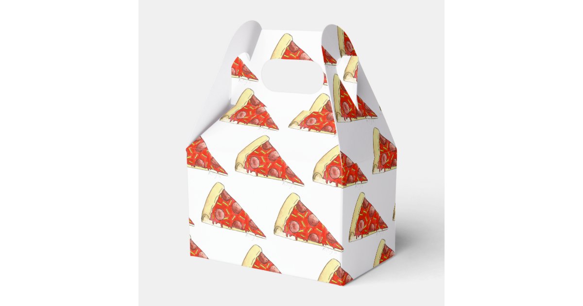Pizza Party Cheese Pepperoni Pie Slice Pizzeria Favor Boxes | Zazzle