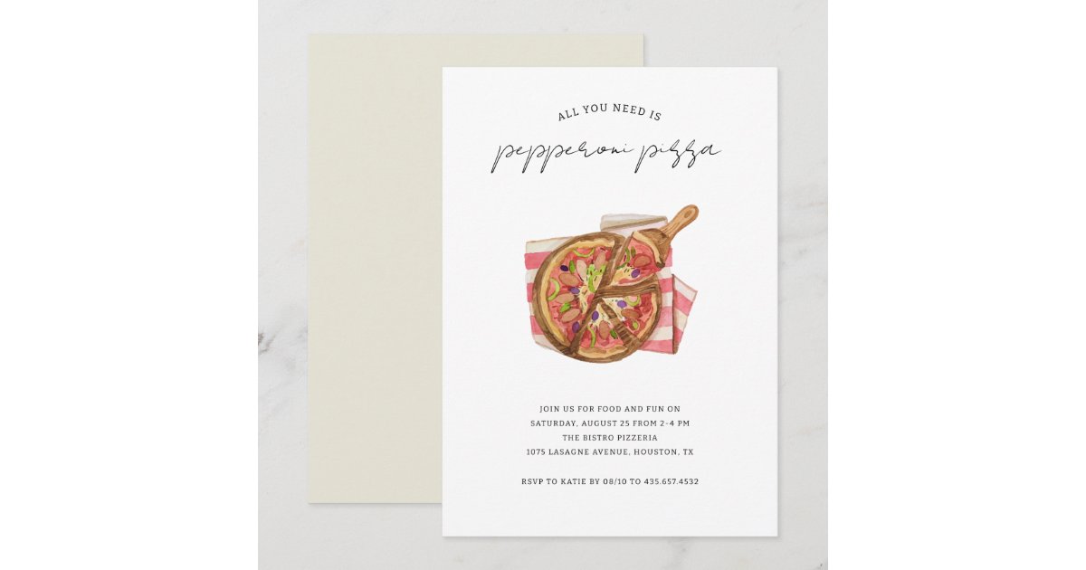 Pizza Party Extravaganza Birthday Celebration Invitation | Zazzle