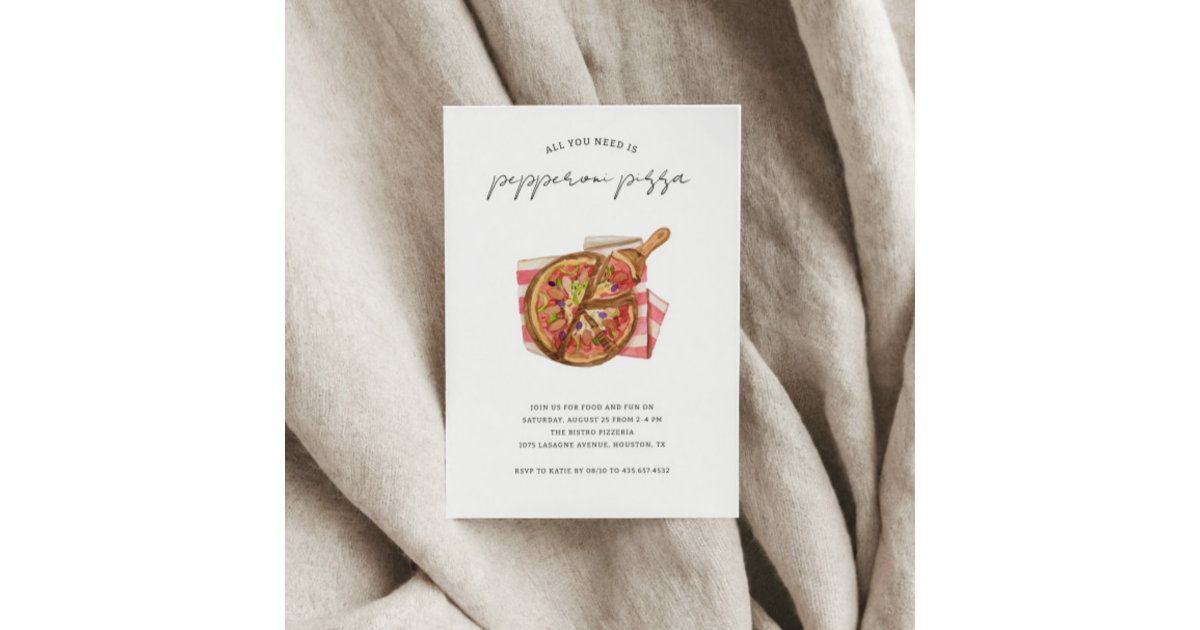 Pizza Party Extravaganza Birthday Celebration Invitation | Zazzle