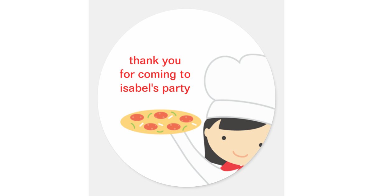 Pizza Party Girl Stickers | Zazzle