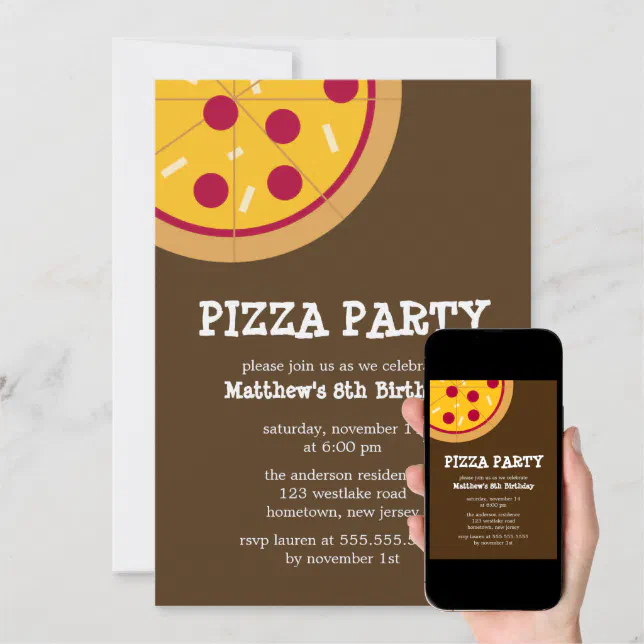 Pizza Party Invitations | Zazzle