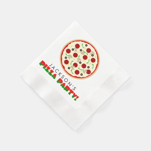 Pizza Party Paper Napkins | Zazzle