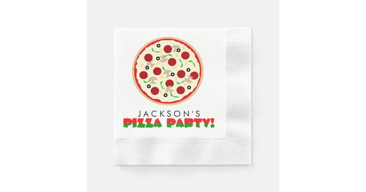 Pizza Party Paper Napkins | Zazzle