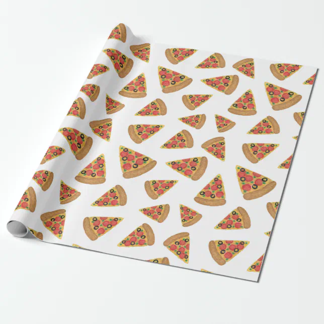 Pizza Party Pepperoni Novelty Wrapping Paper | Zazzle