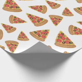 Pizza Party Pepperoni Novelty Wrapping Paper | Zazzle