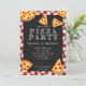 Pizza party slices kids birthday checkered retro invitation | Zazzle
