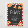 Pizza party slices kids birthday checkered retro invitation | Zazzle