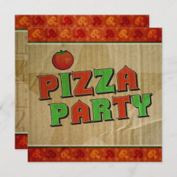 Pizza Party Takeout Box Celebration Invitation | Zazzle