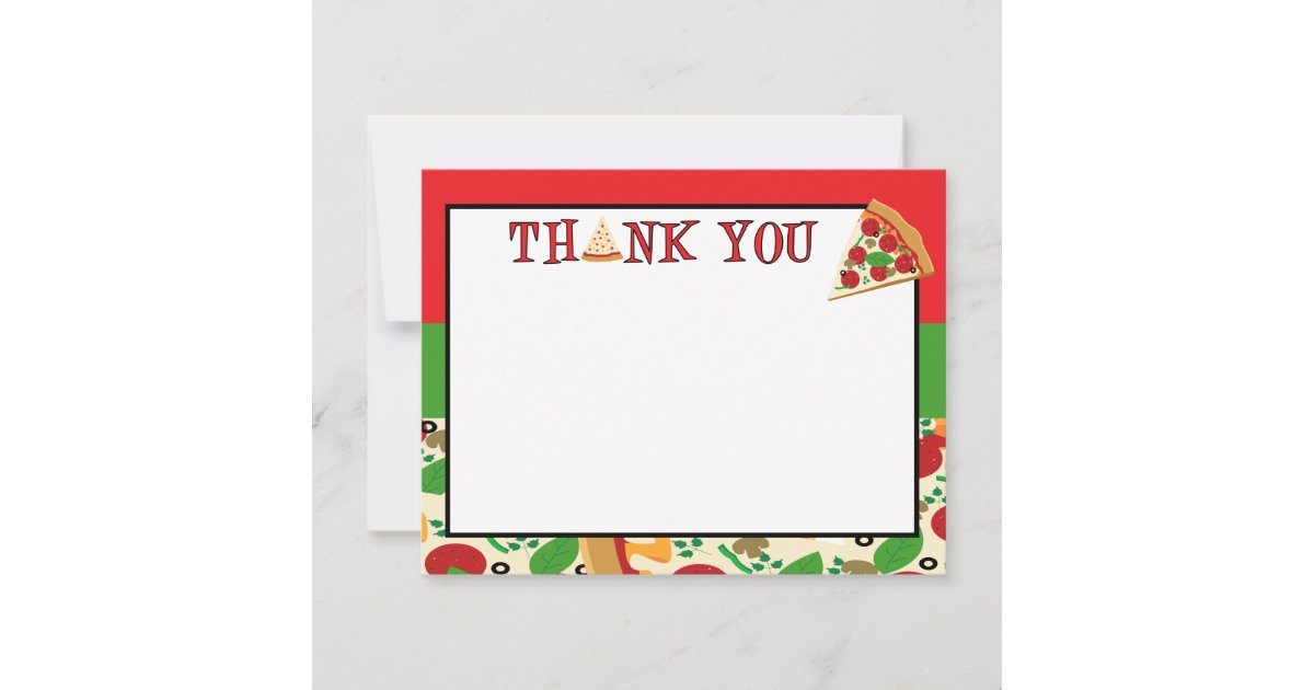 Pizza Party Thank You Card | Zazzle