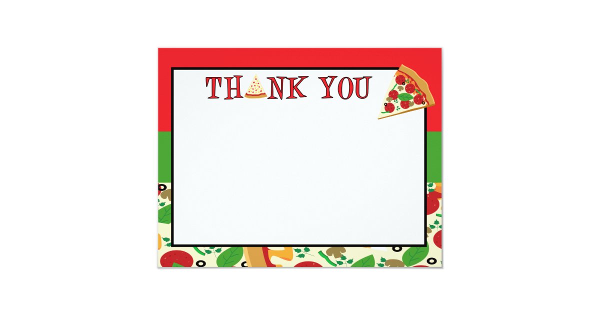Pizza Party Thank You Card | Zazzle.com