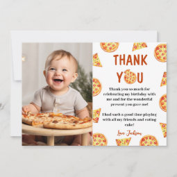 Pizza Party Thank You Card Birthday | Zazzle