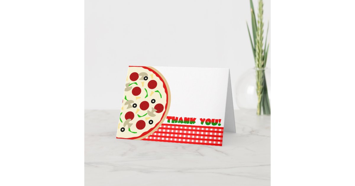 Pizza Party Thank You Note Card | Zazzle