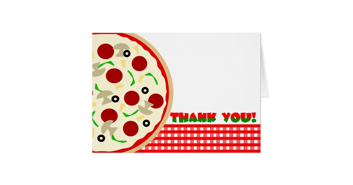 Pizza Party Thank You Note Card | Zazzle.com
