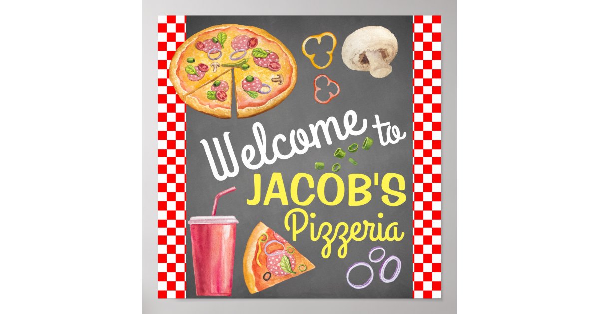 Pizza Party Welcome Sign | Zazzle