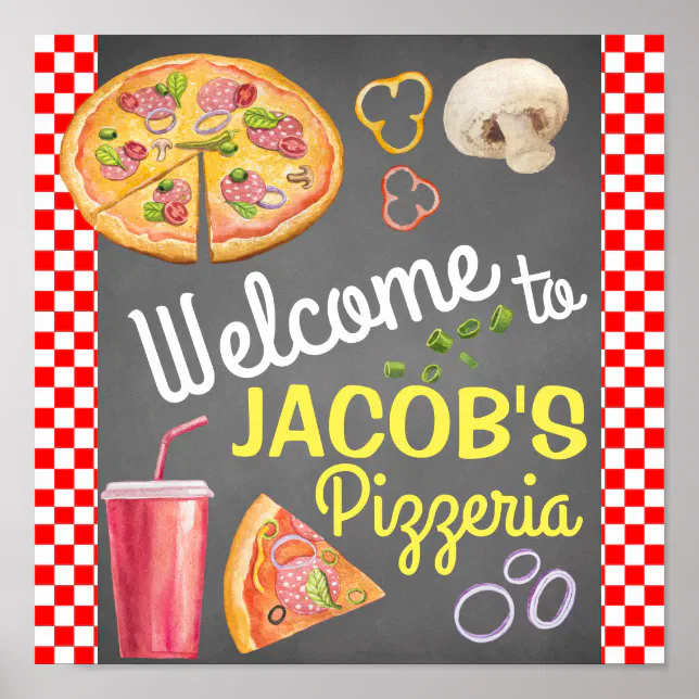 Pizza Party Welcome Sign | Zazzle
