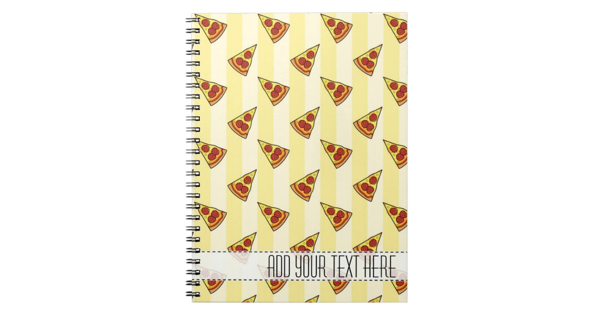 Pizza Pattern Custom Notebook | Zazzle