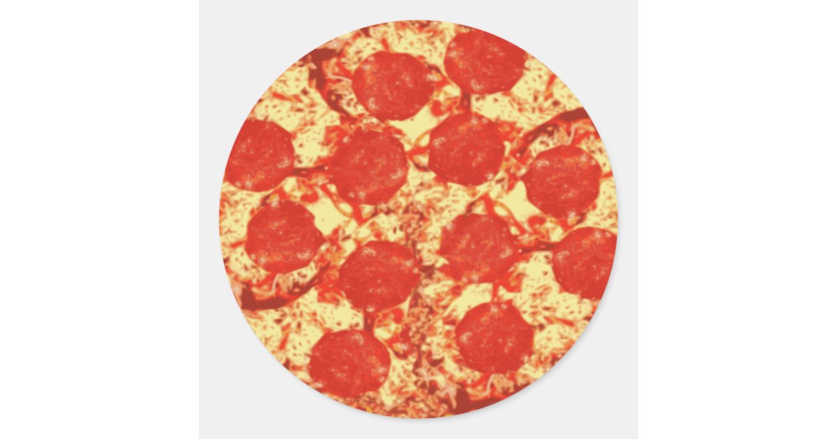 Pizza Pepperoni Stickers | Zazzle