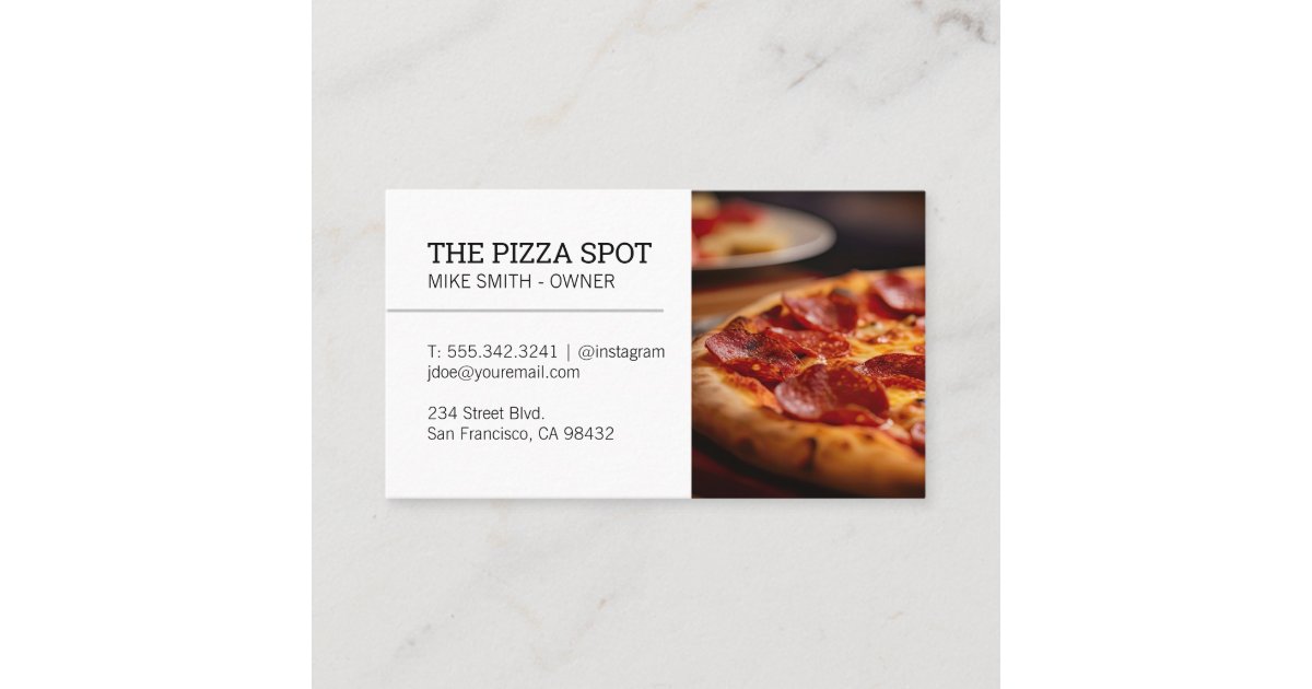 Pizza Pie | Pepperoni and Cheese Business Card | Zazzle