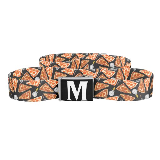 Pizza Pizza Monogram Belt | Zazzle