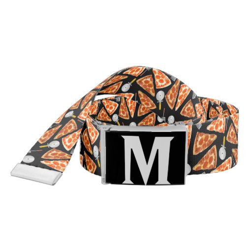Pizza Pizza Monogram Belt | Zazzle