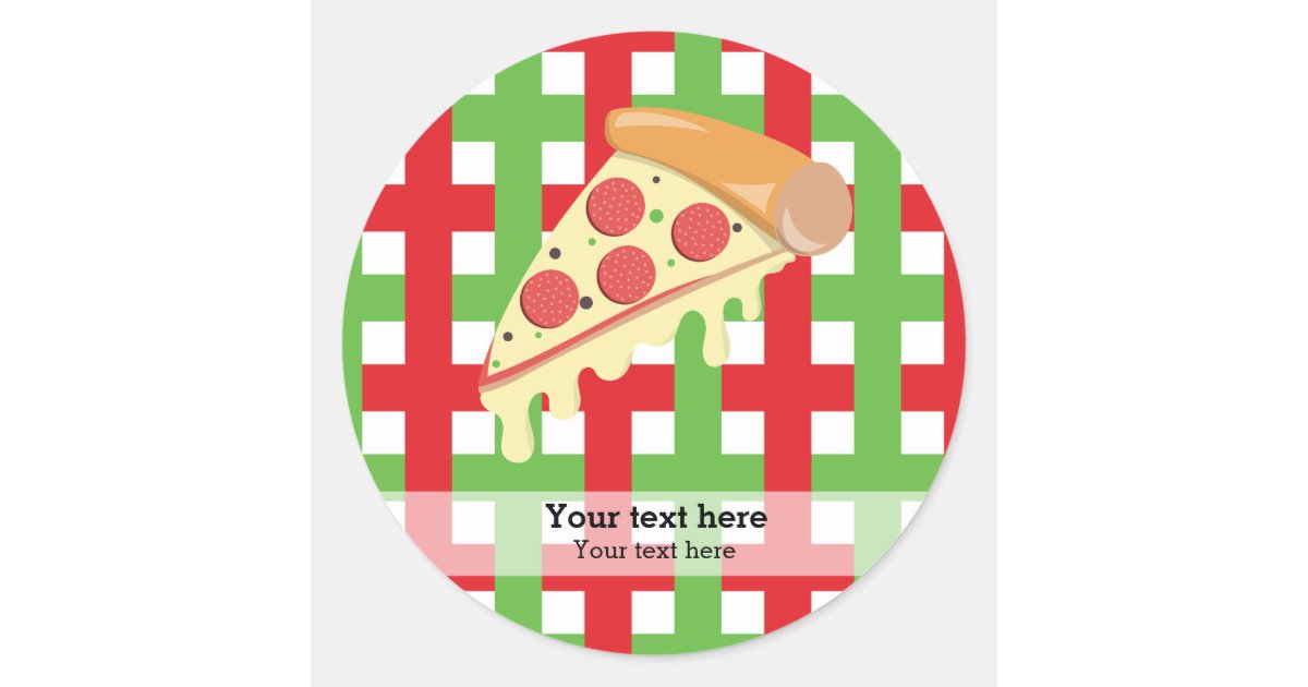 Pizza restaurant classic round sticker | Zazzle