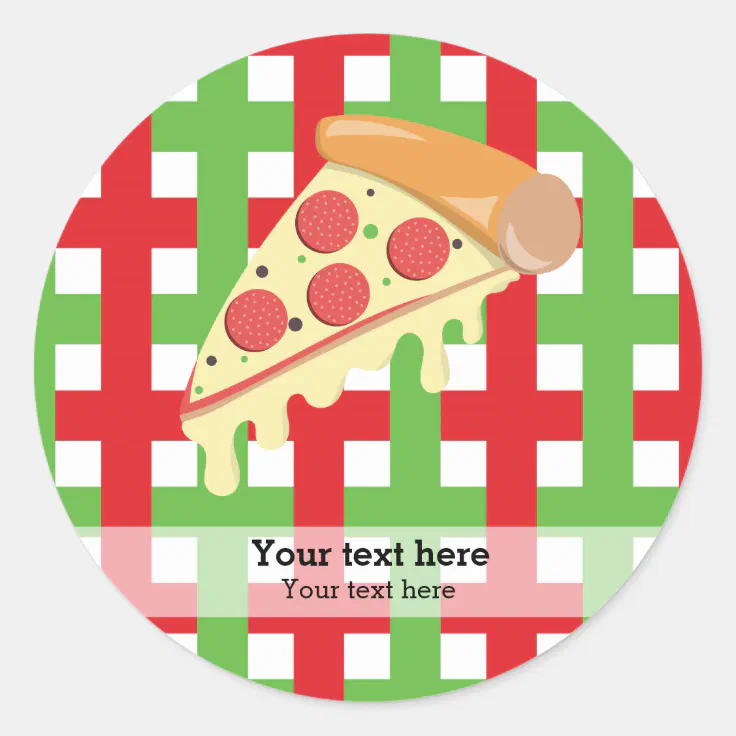 Pizza restaurant classic round sticker | Zazzle