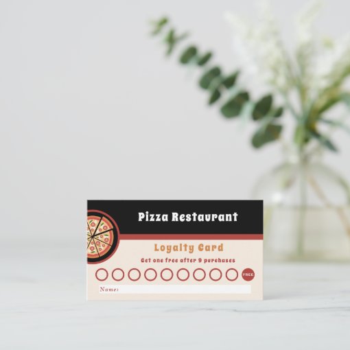 Pizza Restaurant Loyalty Card | Zazzle