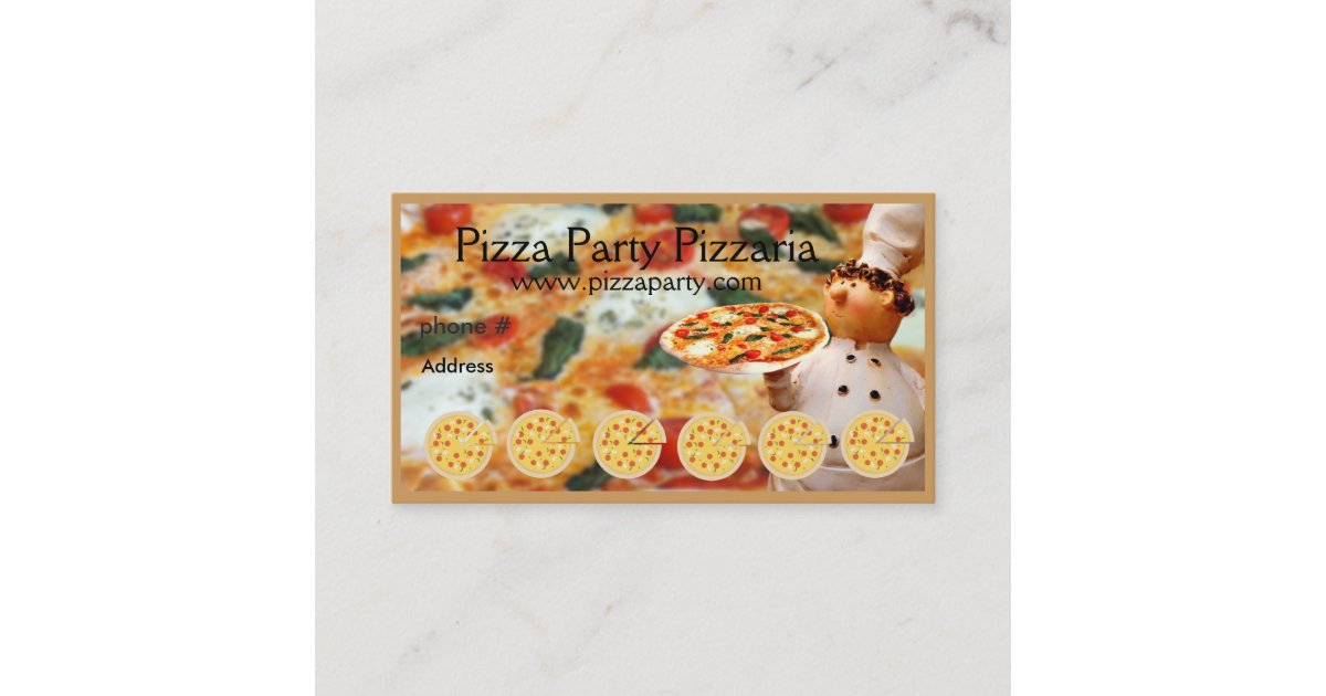 Pizza Restaurant Loyalty Punch Card Business Cards | Zazzle