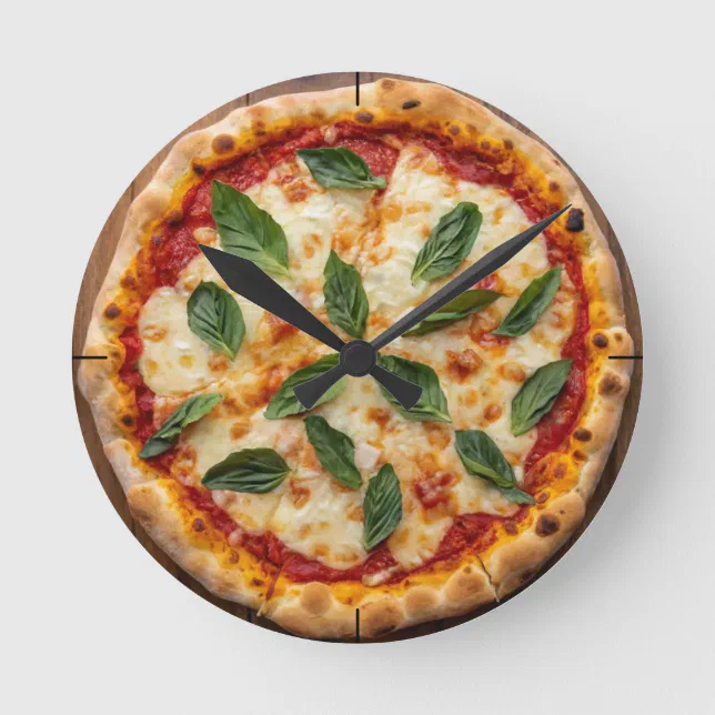 Pizza Round Clock | Zazzle