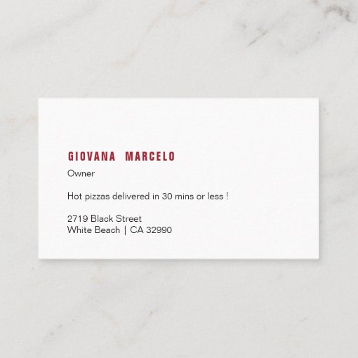 Pizza Shop Business Card | Zazzle
