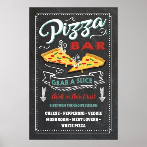 Pizza Slice Bar Party Sign | Zazzle