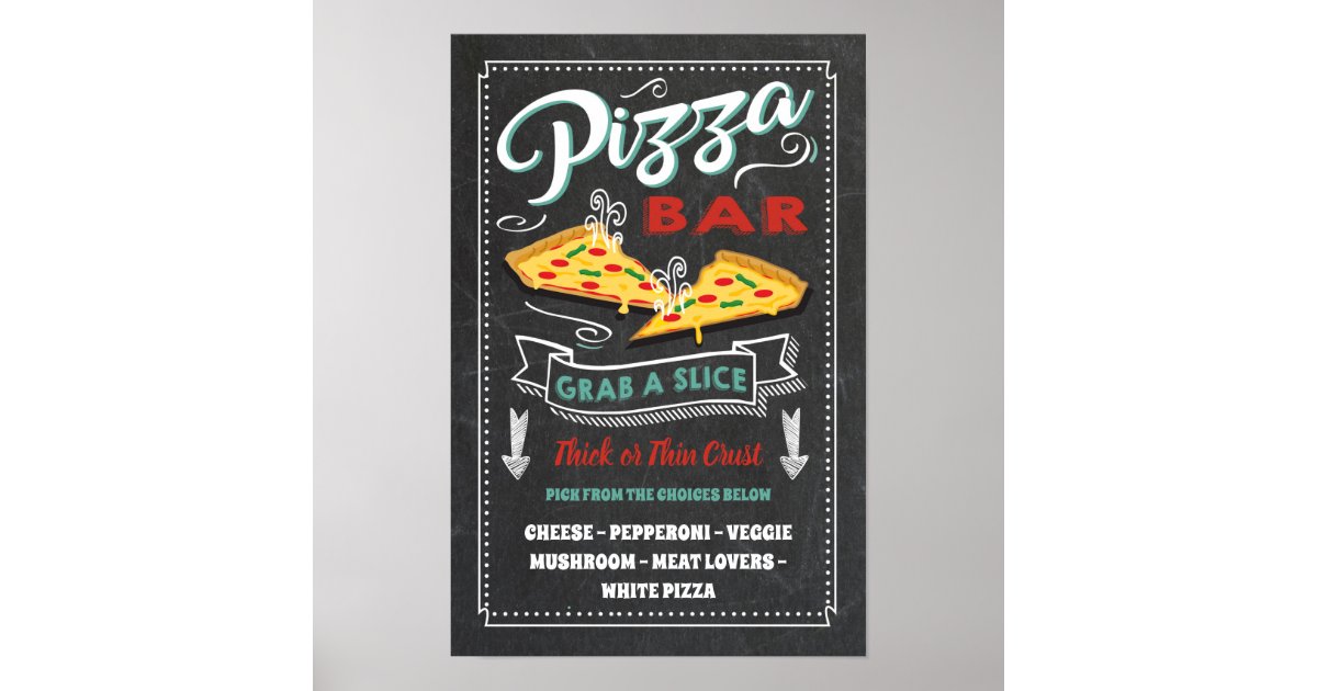 Pizza Slice Bar Party Sign | Zazzle