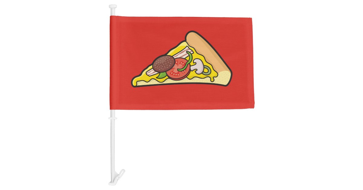 Pizza slice car flag | Zazzle